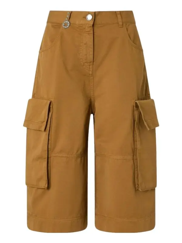 Pinko Cargo Bermuda Shorts With Buckled Detail - Orange