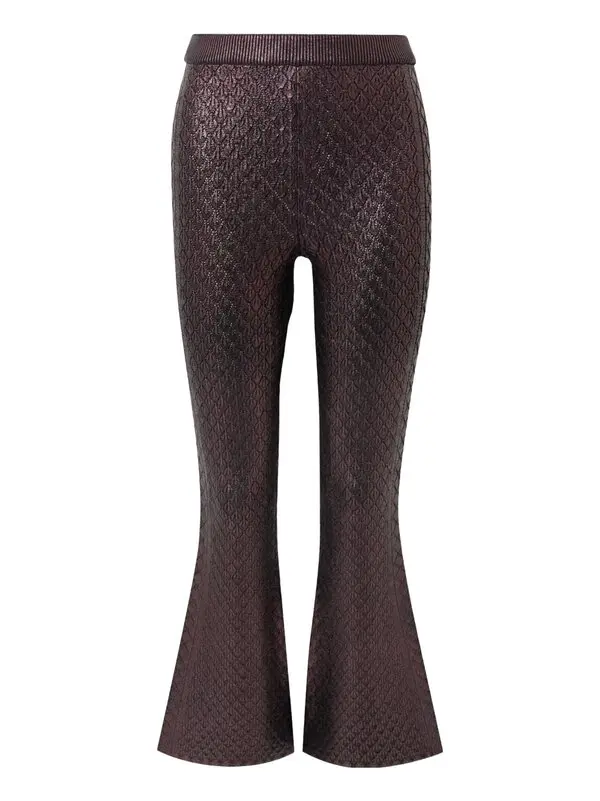 Rabanne Jacquard Knit Flared Pants - Dark Purple