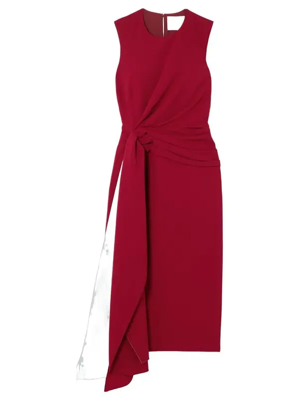 ROKSANDA Elham Draped Crepe Midi Dress - Red