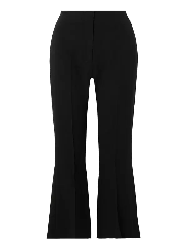 Tove Talia Cropped Pleated Crepe Flared Pants - Black