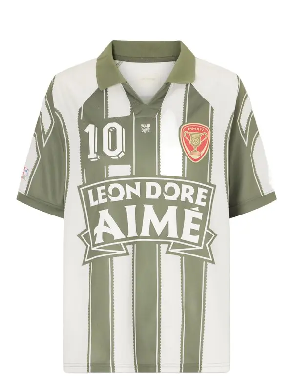 Aimé Leon Dore Logo-appliquéd Striped Jersey T-shirt - White