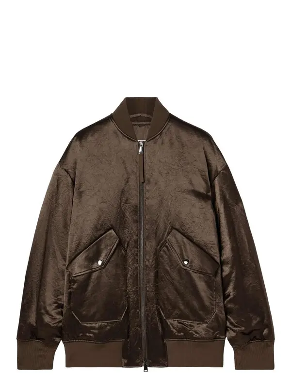 Max Mara Long-sleeved Bomber Jacket - Brown