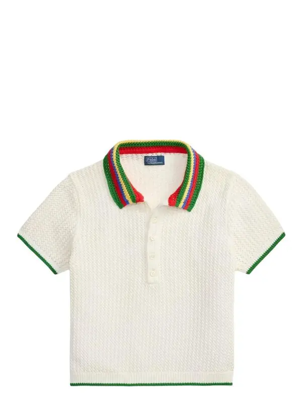 Polo Ralph Lauren Openwork Knit Polo T-shirt - White