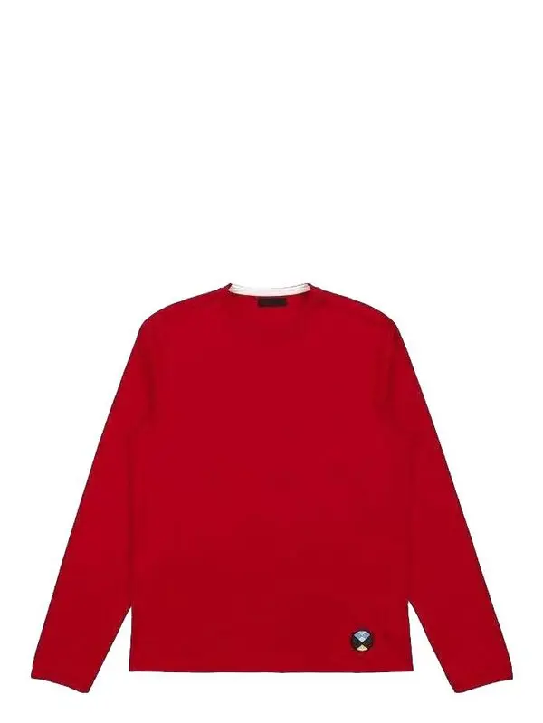 Prada Long-sleeved Detail T-shirt - Red