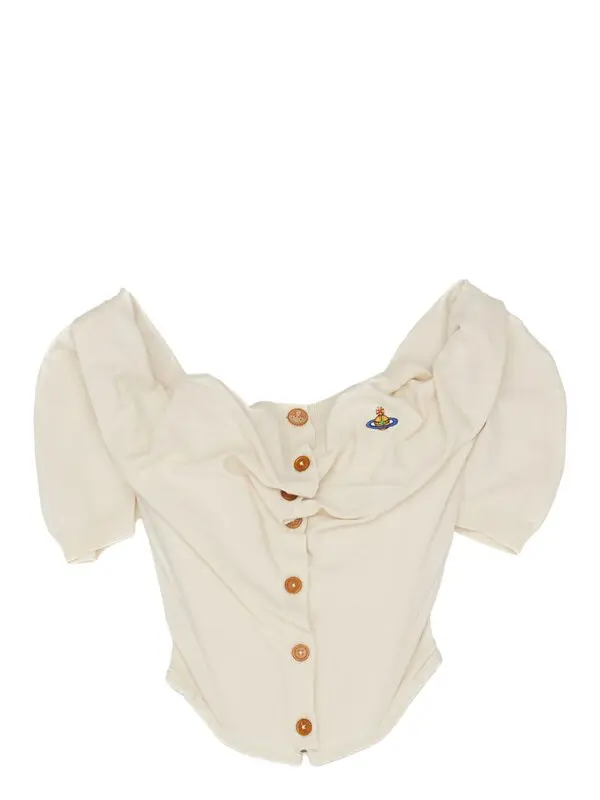 VIVIENNE WESTWOOD Draped Detail Cardigan - White
