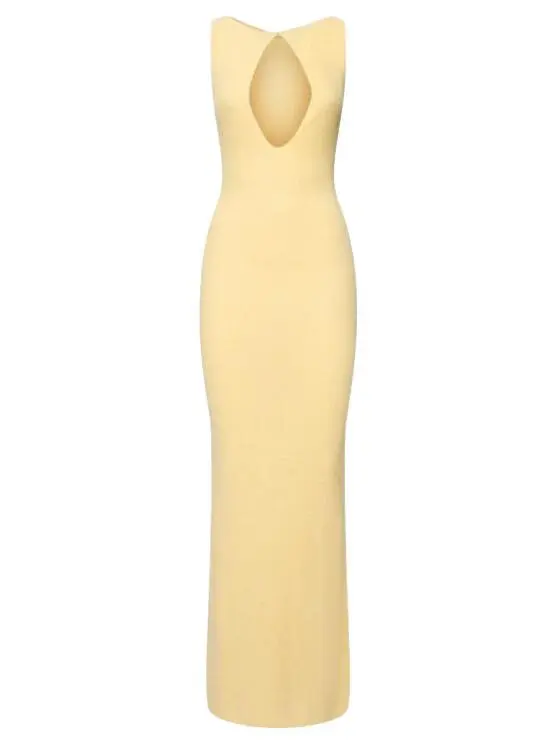 AYA MUSE Sleeveless Cutout Maxi Dress - Nude