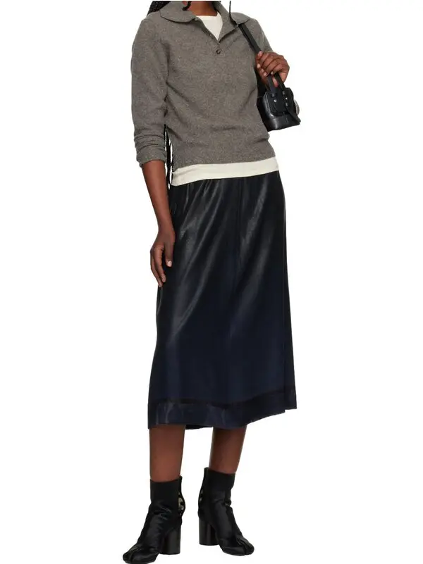 MAISON MARGIELA Brushed Wool Polo - Mud