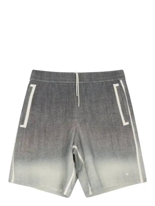 Emporio Armani Logo Embroidered Degrade Effect Shorts - Gray