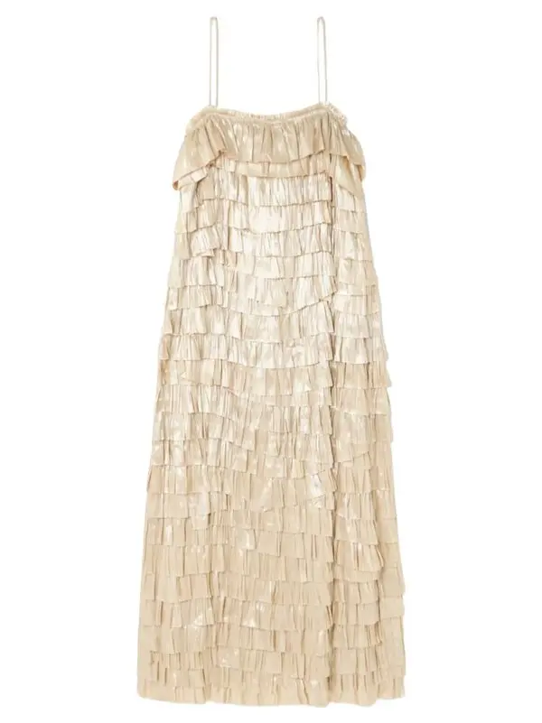 Ulla Johnson Layered Metallic Dress - Nude