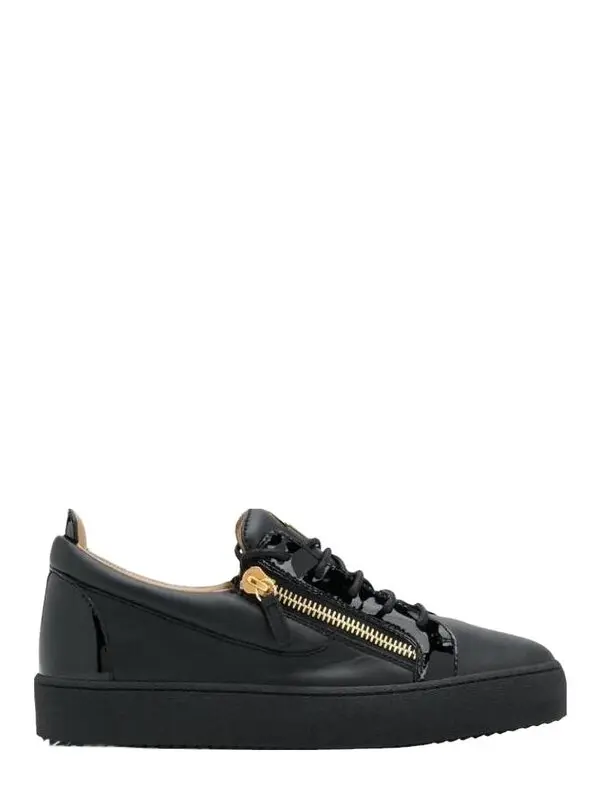 GIUSEPPE ZANOTTI Zip Detailed Lace-up Sneakers - Black