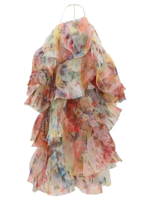 Zimmermann Luna Fanned Maxi Dress In Spliced Floral - No