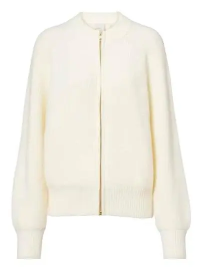 Varley Knitted Zipper Cardigan - White