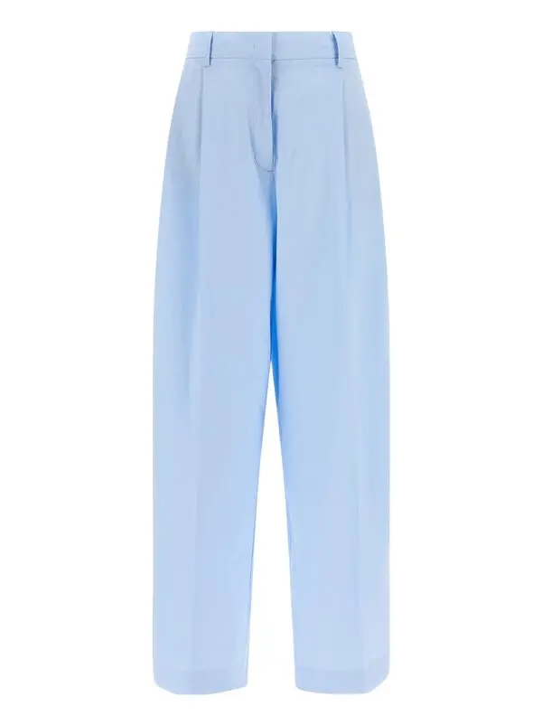 Fabiana Filippi High-waisted Pleated Wide-leg Tailored Trousers - Blue