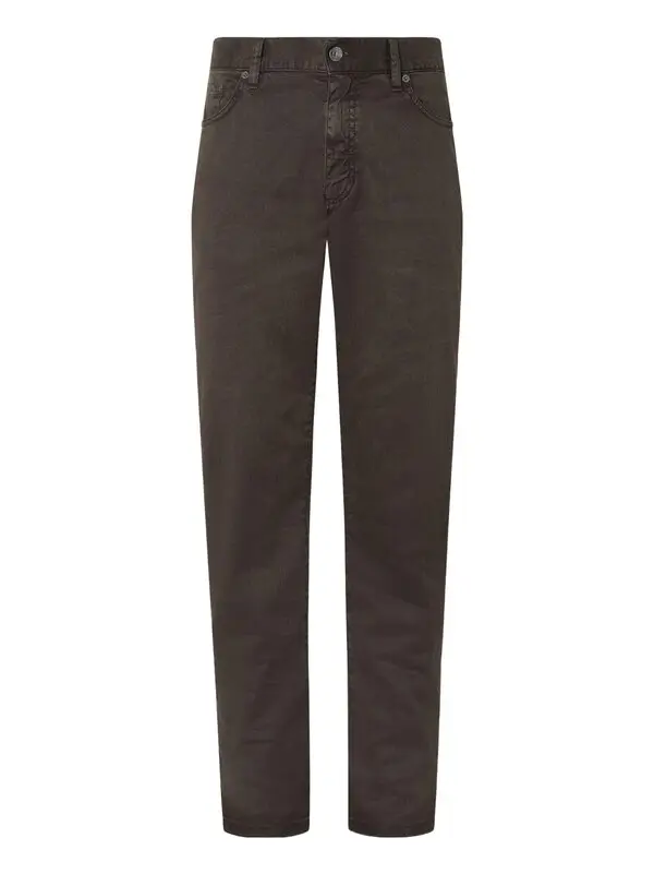 Zegna Roccia Slim Straight Jeans - Brown
