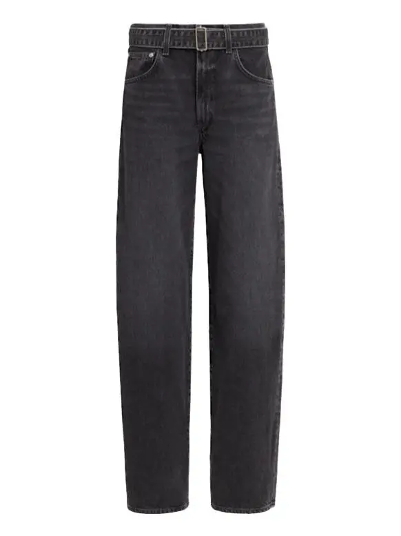 AGOLDE Tapered Hem Wide-leg Jeans - Black