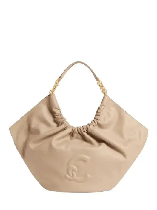 COCCINELLE Smash Medium Shoulder Bag With Chain Detail - Sandshel L