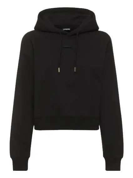 Jacquemus Hooded Long-sleeved Sweater - Black