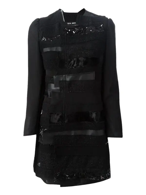 Junya Watanabe Single Breasted Blazer With Patchwork Design - Black