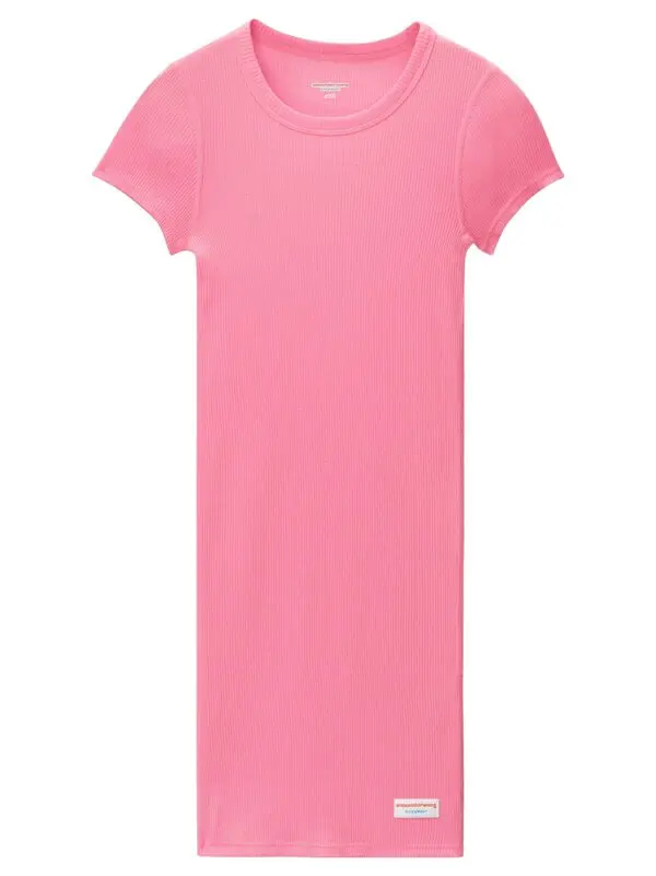 Alexander Wang Ribbed Cotton Mini Dress - Pink