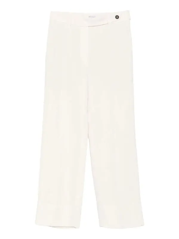 Brunello Cucinelli Pleated Straight-leg Trousers - White