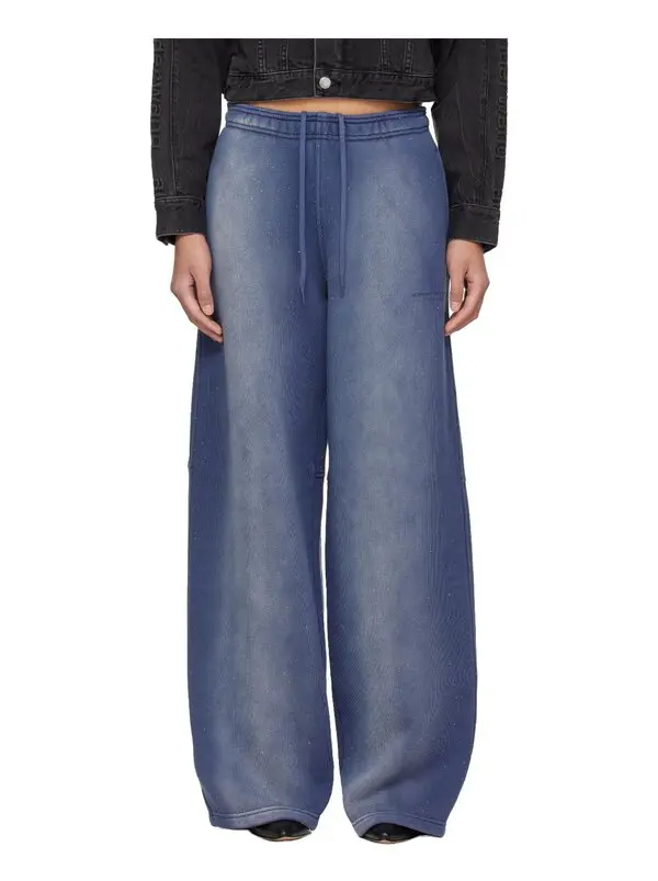 Alexander Wang Allover Hotfix Mid-rise Sweatpants - Washed Navy