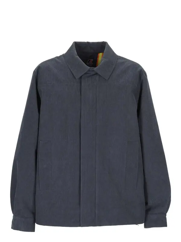 K-WAY Corduroy Jacket With Turn-down Collar And Buttoned Cuffs - Black