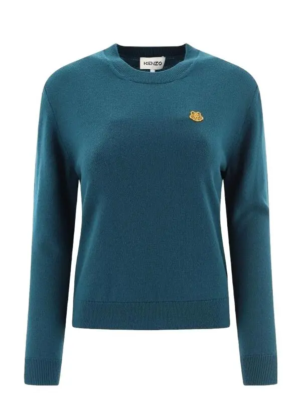 Kenzo Tiger Patch Wool Jumper - Blue