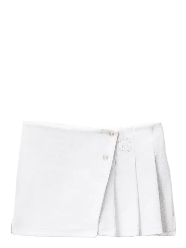 Alexander Wang Pleated Mini Skirt With Button Detail - White