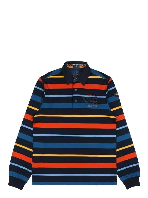 PAUL  SHARK Striped Long-sleeved Polo Shirt - Black