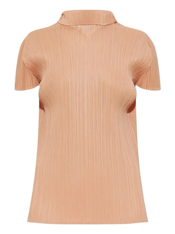 PLEATS PLEASE BY ISSEY MIYAKE Pleated High-neck Blouse - Orange