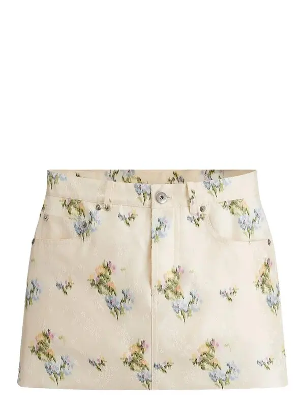 Dior Printed Miniskirt - Beige White And Multicolored