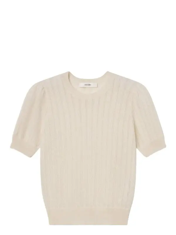 FRAME Short Sleeve Crewneck Jumper - Nude