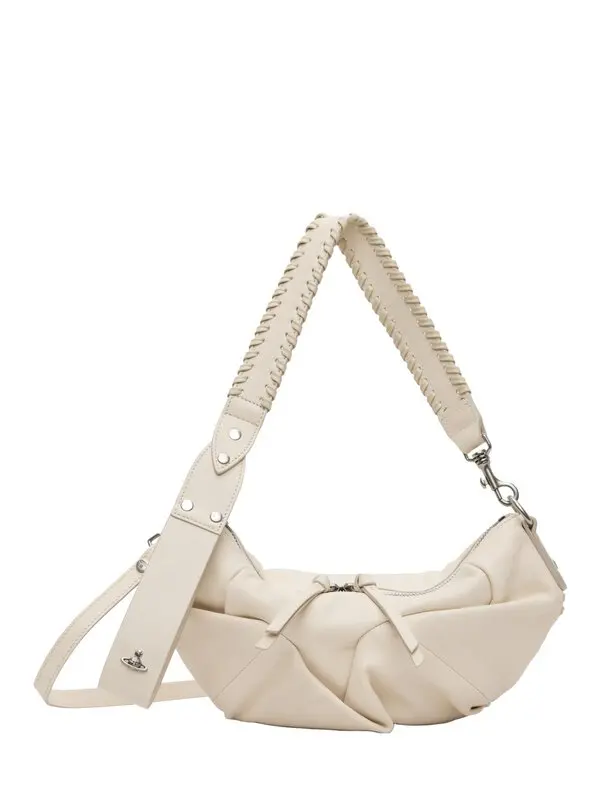 VIVIENNE WESTWOOD Agnes Orb Braided Shoulder Bag - Cream/dark Silver