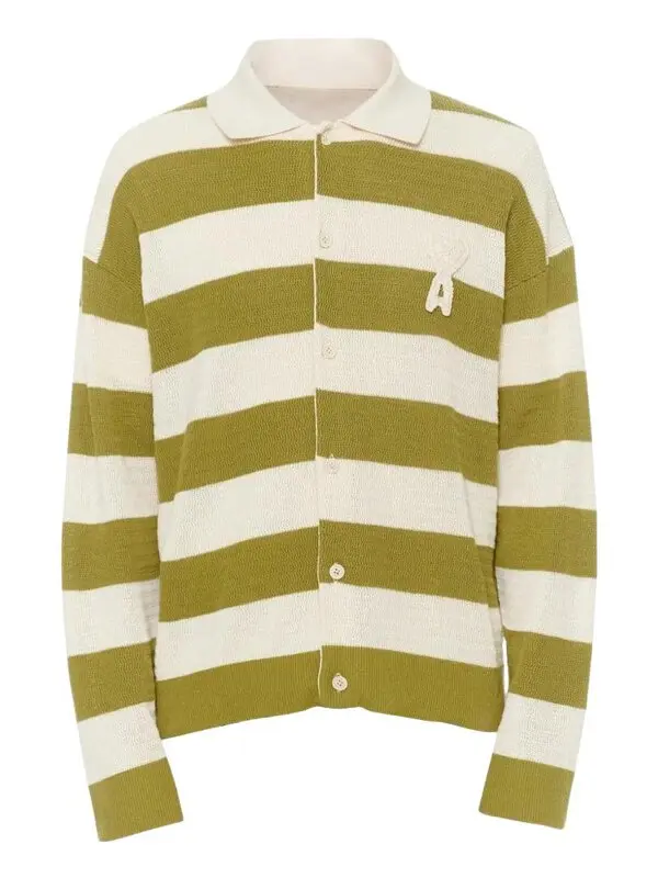 Ami De Coeur Striped Cardigan - Brown