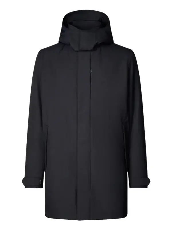 SAVE THE DUCK Sid Zip Up Parka With Removable Hood - Blue-black