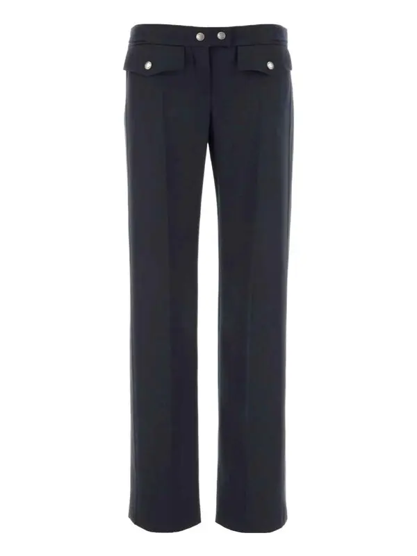 Alexander McQueen Buttoned Waist Straight Leg Pants - Black