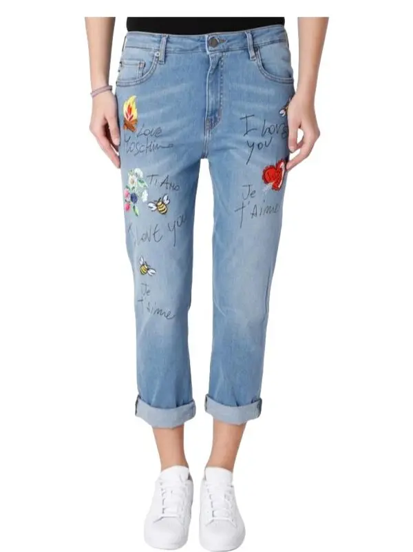 Moschino Printed Jeans - Blue