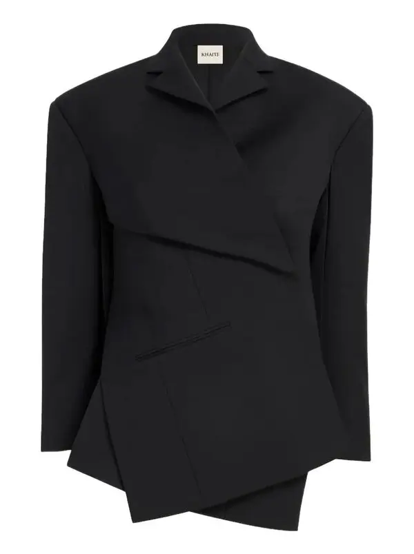 Khaite Sculptural Cady Palto Jacket - Black
