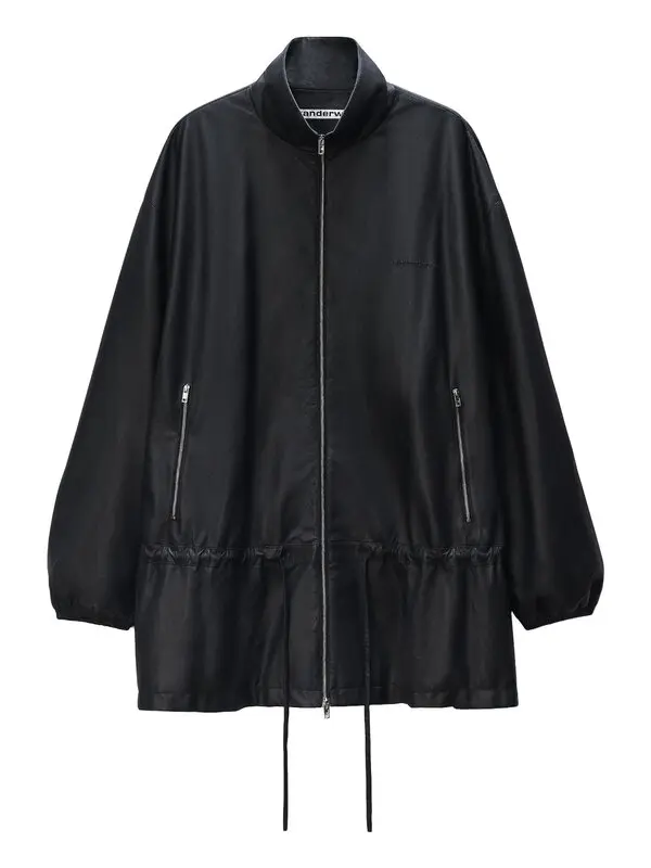 Alexander Wang Waist Bonded Leather Jacket - Black