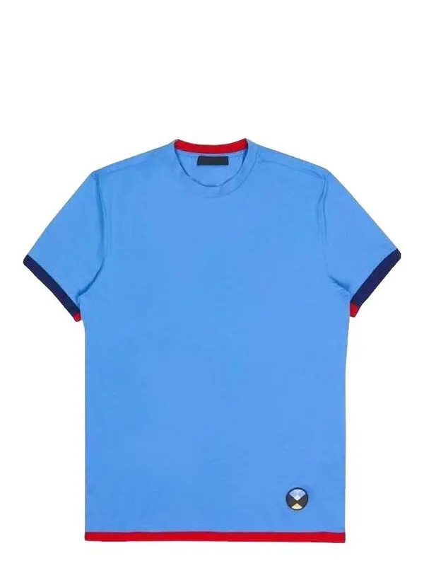 Prada Logo Round-necked T-shirt - Blue