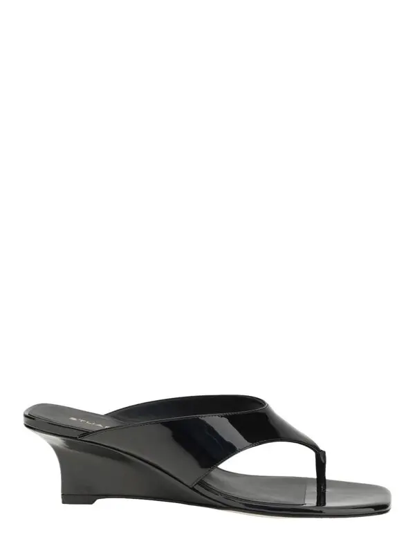 STUART WEITZMAN Vinnie Wedge Thong 50 - Black