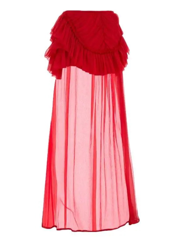 Dries Van Noten Ruffled Pleated Skirt - Pink