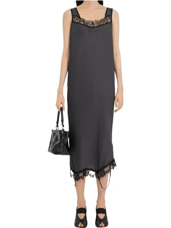 MAISON MARGIELA Mirrored Lace Slip Dress - Anthracite
