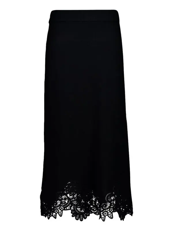 Zimmermann Luna Lace Midi Skirt - Black