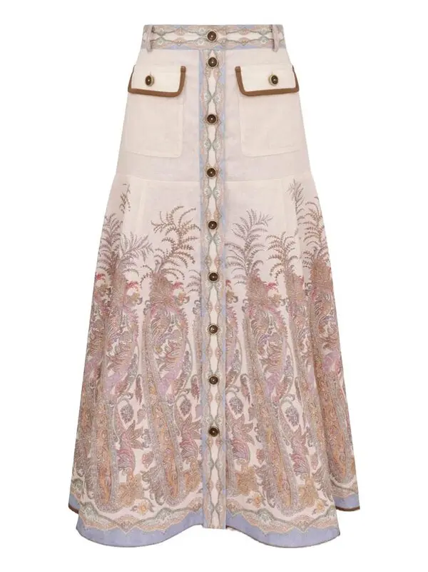 Zimmermann Alchemy A-line Skirt - Nude
