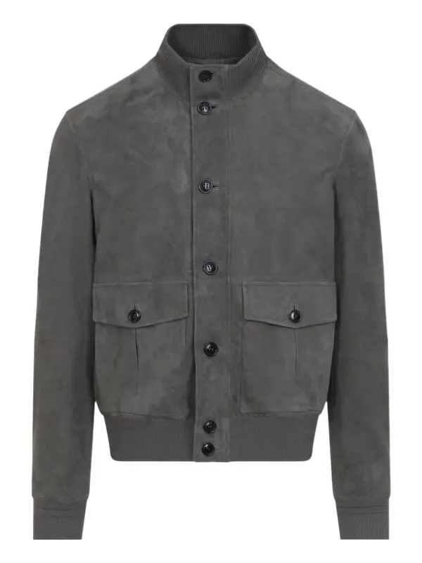 Zegna Leather Jacket With Stand Collar - No