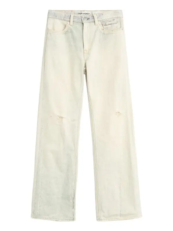 Our Legacy Distressed Wide-leg Jeans - White