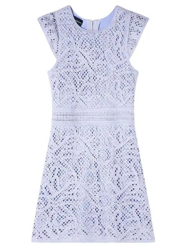 Emporio Armani Round Neck Short Sleeve Dress - Blue