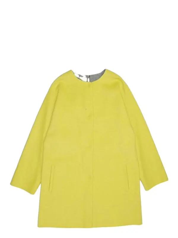 Max Mara Logo Round-neck Coat - Yellow