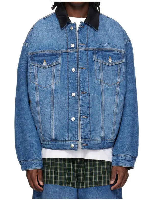 Alexander Wang Long Sleeve Denim Jacket - Blue